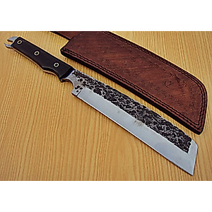 Poshland REG-Q-540- Custom Handmade Hi Carbon Steel(1095) Full Tang 13.3" Inches Nakiri Knife.