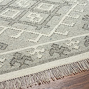 Hauteloom Memo Wool Living Room, Bedroom Area Rug - Gray - 8' x 10'