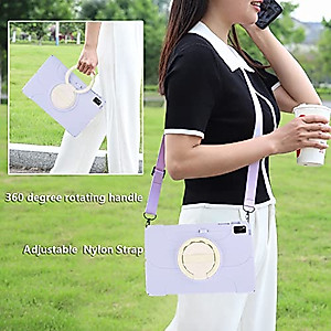 Tablet PC Case Kids Case Compatible with Samsung Galaxy Tab S7 FE 12.4 inch 2021 (SM-T730/T736),Soft Silicone Lightweight Case,with Hand Strap Shoulder Belt Rotatable Stand Cover Protective Cover (Co