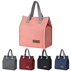 Lunch Bag Insulated, Lunch Box Bag, Reusable Lunch Tote Bag, Lunch Box Container Bag Insulated for Women, Men, Work, Office, Travel - Pink