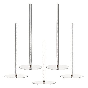 Clear Bubble Acrylic Donut Stands -5PCS Bagel Holder Display,Reusable Doughnut Pretzel Tower for Dessert Table,Wedding Bar,Birthday Party,Treat Table Decor Parties Stacker with Built-in Copper Nut by VREASK