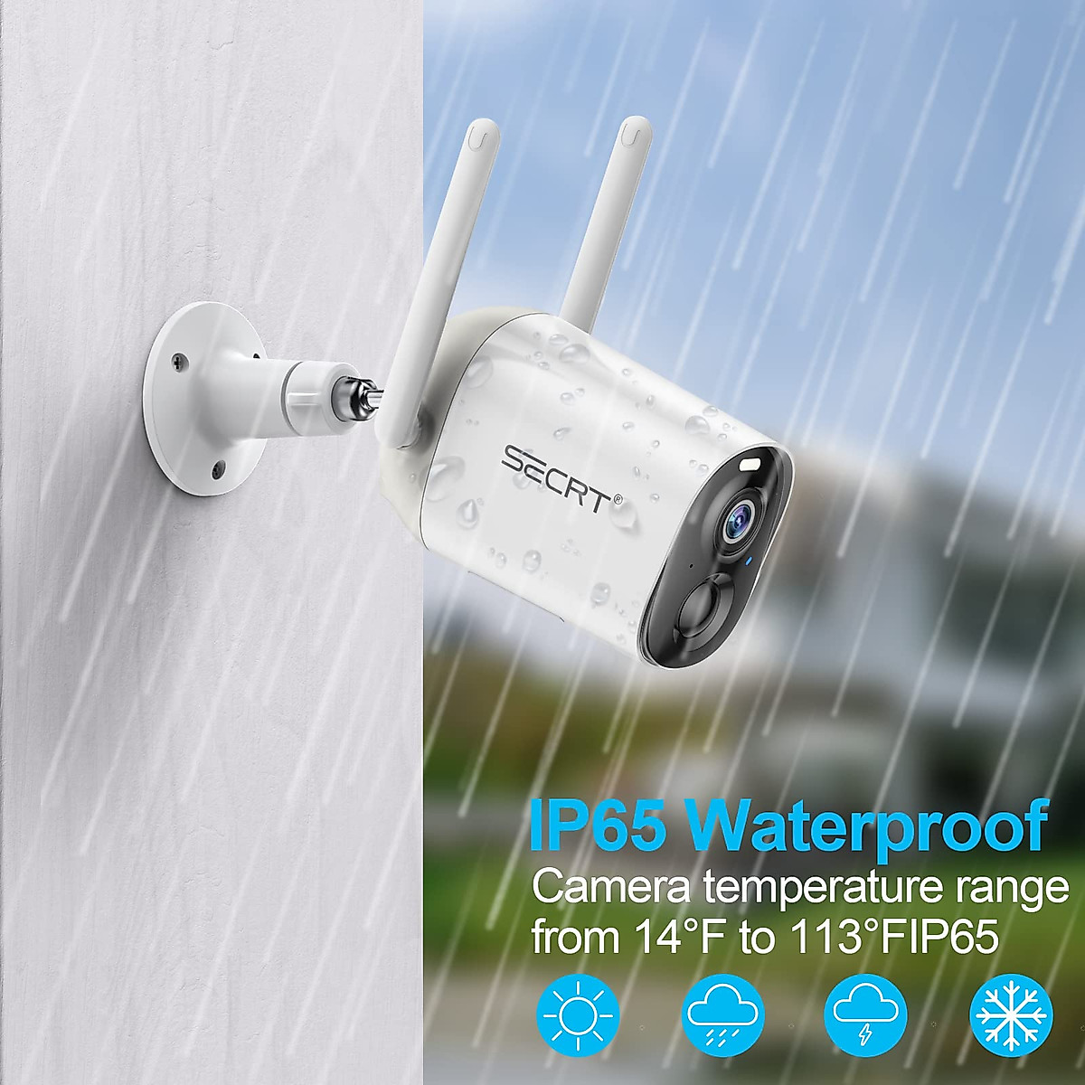 Wireless Outdoor Security Camera, Battery Powered 1080P WiFi Surveillance Cameras for Home Security System, Color Night Vision, Motion Detection, Siren Alarm and Spotlight, 2-Way-Talk