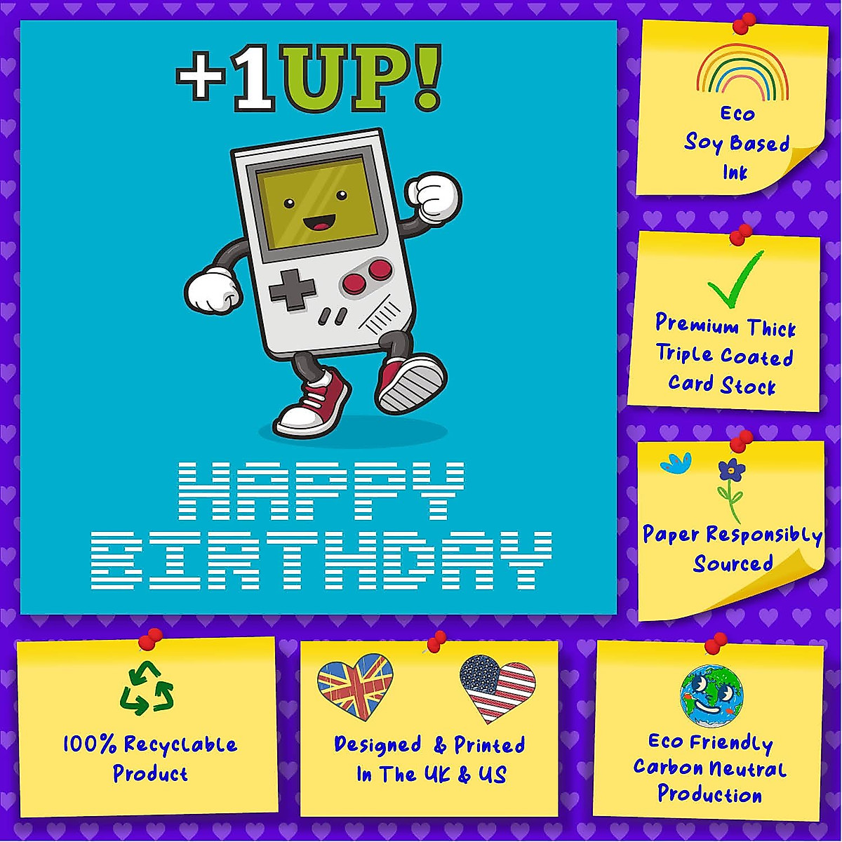 Cult Kitty Greeting Card - Retro Gamer Gaming Card - Funny Birthday Card for Him & Her