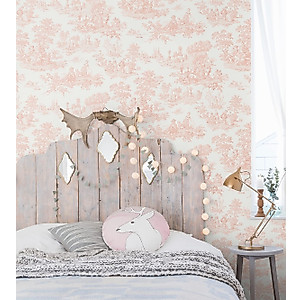 NextWall Chateau Toile Peel and Stick Wallpaper (Blush)