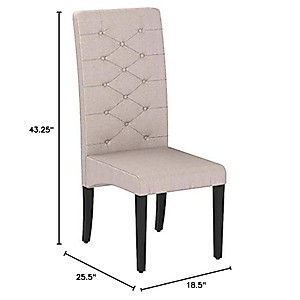 GDFStudio Christopher Knight Home CKH Tall-Back Fabric Dining Chairs, 2-Pcs Set, Natural