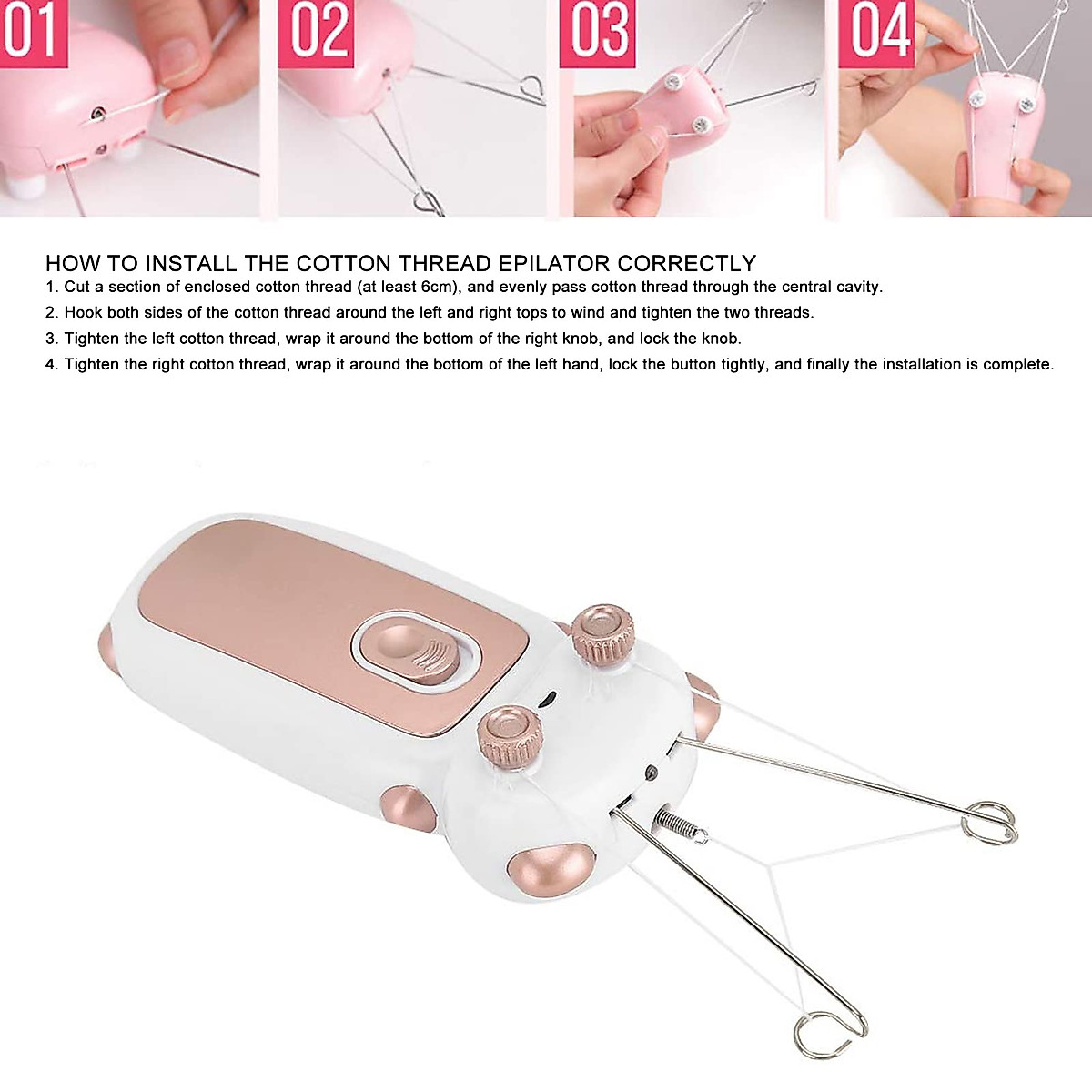 Accessory for Electric Cotton Thread Epilator, Facial Hair Remover Wire Hair Shaver Beauty Epilator Cotton Strength Threading Thread, Helps Hair Removal Quickly, Easily And Painlessly