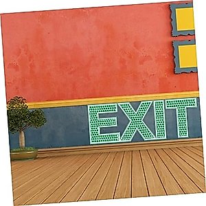 CIYODO Luminous Exit Sign Exit Decal Exit Wall Sticker Exit Photoluminescent Signs Stickers Exit Luminous Sticker Exit Sticker Emergency Door Exit Sign Emblems Exit Sign Sticker Green