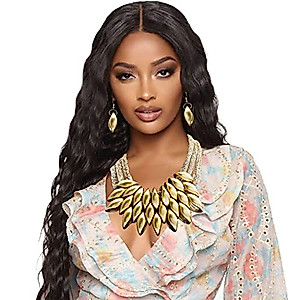 Jemiwa Choker Necklace Chunky Tribal Statement Necklaces Earrings Set Bib African Shark Tooth Necklace Gold Jewelry for Women (Gold)