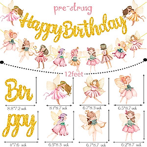 Fairy Birthday Party Banner Flower Fairy Banners Fairies Party Banners Fairy Birthday Party Decorations for Fairy Tale Theme Baby Shower Supplies
