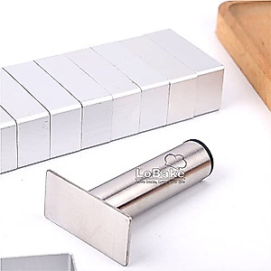 2.1cm Height Lengthened Rectangle Aluminium Pineapple Cake Mold Stainless Steel Press Stamp Fondant Cookie Biscuit Molds DIY