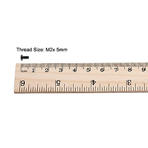 uxcell M2x5mm Phillips Screw Fastener Black 3.8mm Dia Screw Head for Laptop PC TV Fan Switch 100pcs