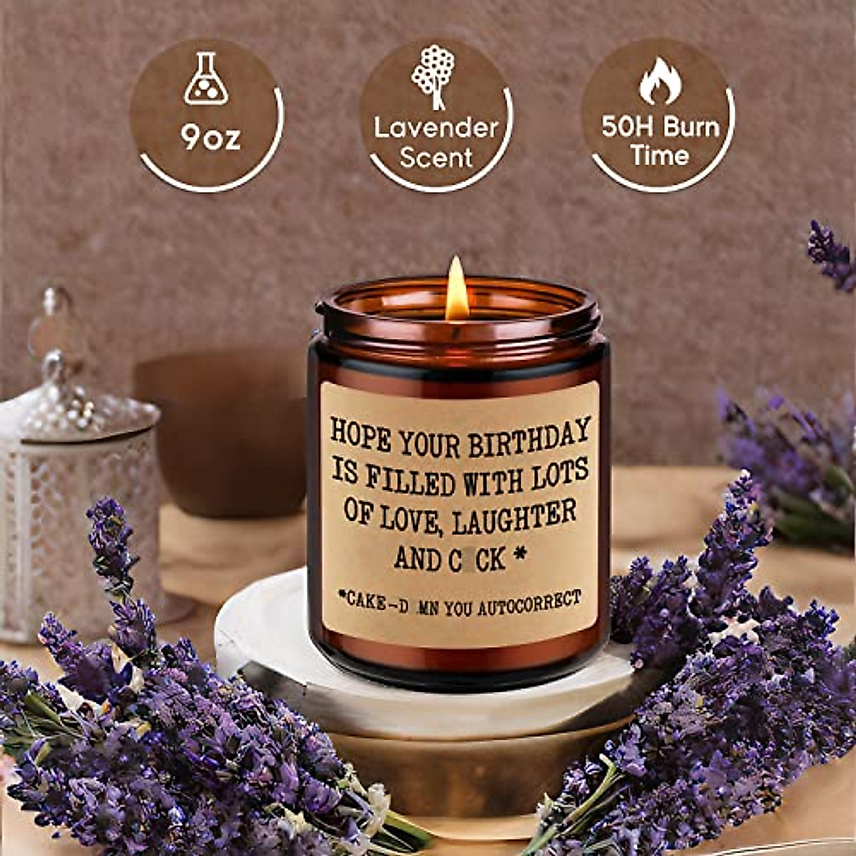 LEADO Scented Soy Candles - Funny Birthday Gifts for Women, Girlfriend, Wife - Humorous Birthday Gifts for Her, Friends Female, Girlfriend, BFF, Bestie - Mature Gifts, Bday Gifts for Women, Fun Gifts