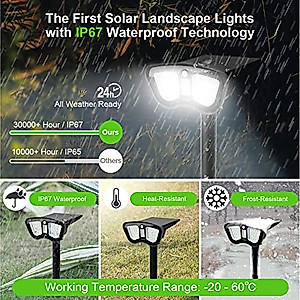 Muasdae Solar Outdoor Lights, Solar Lights Outdoor Waterproof, Solar Spot Lights Outdoor, IP67 Waterproof Adjustable Wall Light for Patio Pathway Yard Garden Driveway Pool