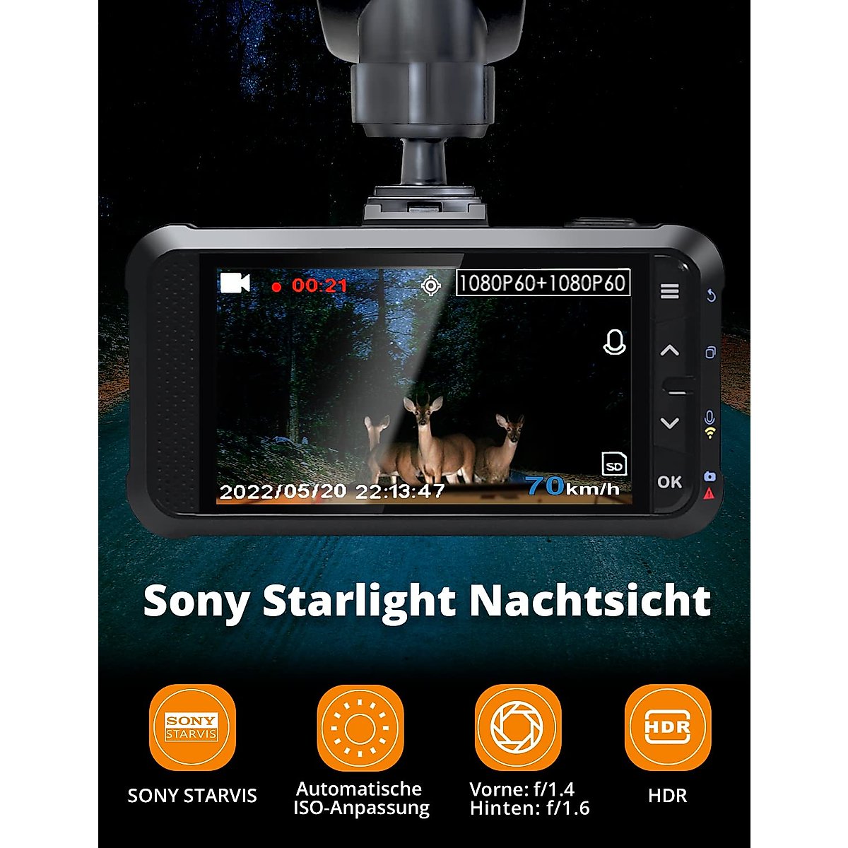 【Bundle 2 Items: MASIGO A330D WiFi GPS + Hardwire Kit】 Dual 60fps Dash Cam Front and Rear, Car Camera Built-in WiFi GPS, Sony Night Vision, G-Sensor Parking Mode, 512GB Max