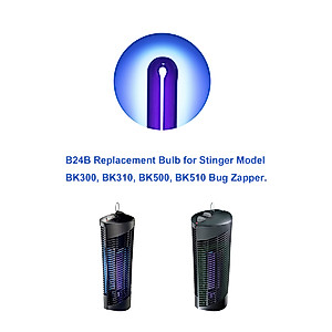 Dichroma 24W B24B Black Light Replacement Bulb Compatible with Stinger Model BK300 BK310 BK500 BK510 BK600, 10.2 Inch Bug Zapper Light Bulb with 4-Pin Base, 2 Pack