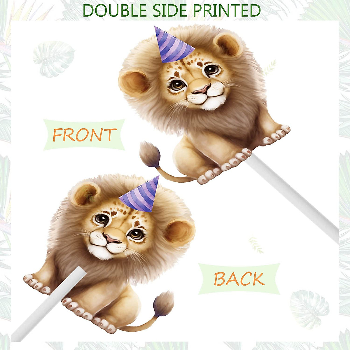 CANDY CHEF Safari Animal Cupcake Toppers, 24Pcs, Jungle Themed Decorations for Baby Shower Supplies