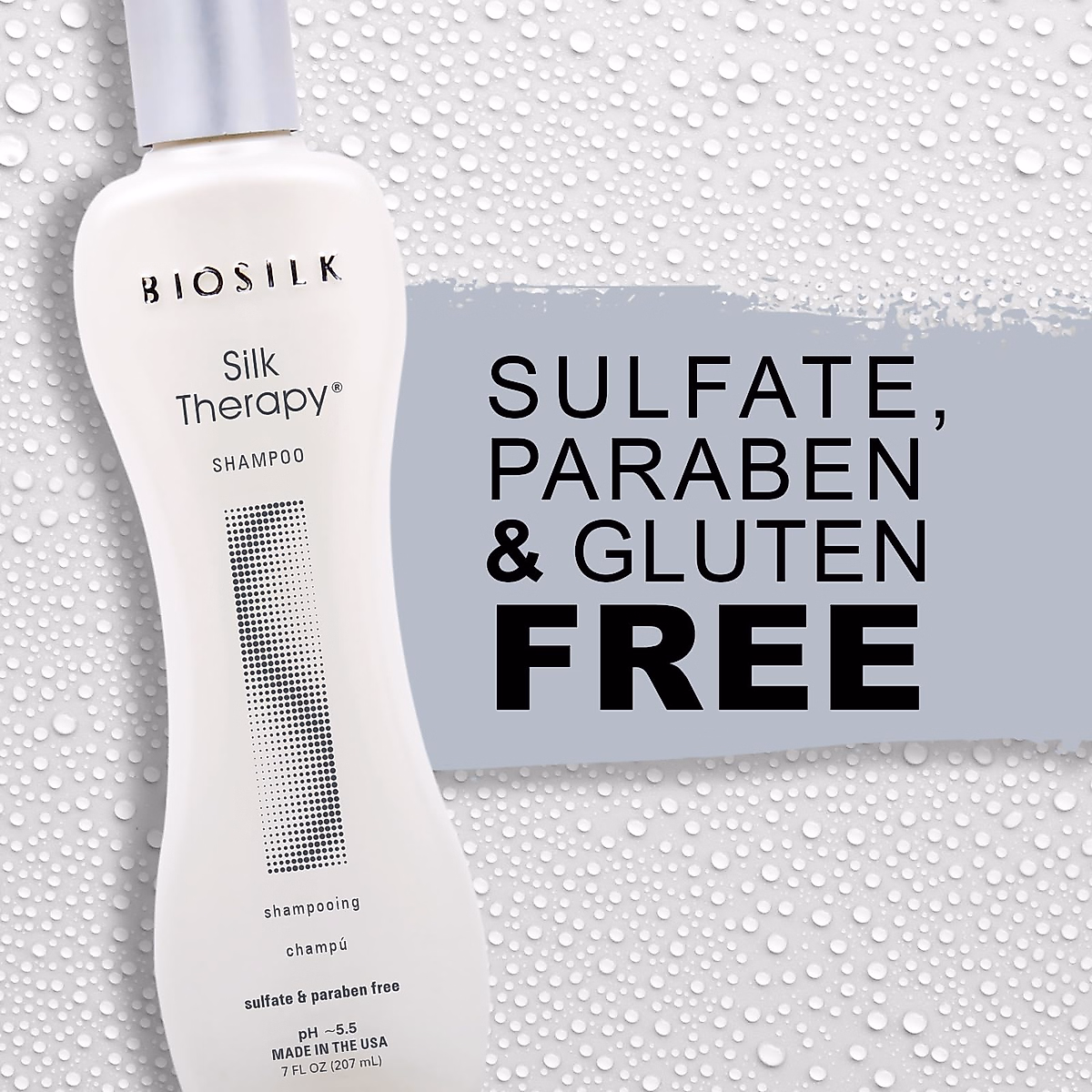 BioSilk Silk Therapy Shampoo, Gentle Hair Cleanser Delivers Healthy & Shiny Hair, Great For All Hair Types, Sulfate, Paraben & Cruelty-Free, 7 Oz