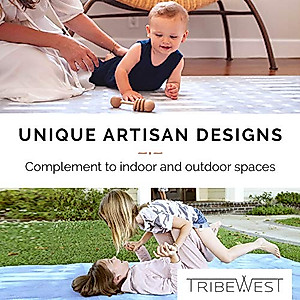 Tribe West Large, Stylish Playmat | Microfiber Suede and Durable, Eco-TPE (Mali Grey)