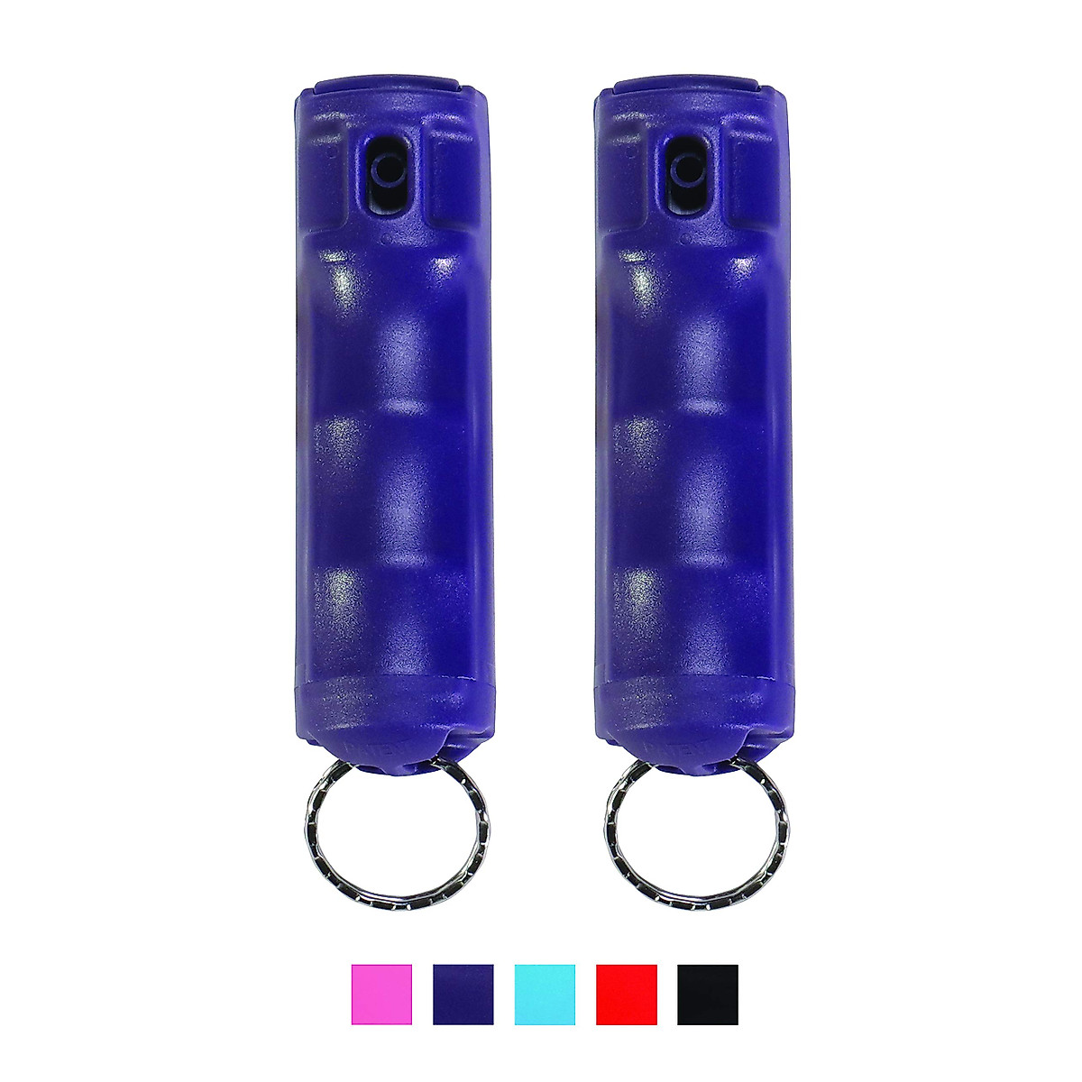 Zarc Vexor Police Strength Pepper Spray, Flip-Top Finger Grip, 20+ Shots, 10-12 Ft. Range - Two Pack (Purple)
