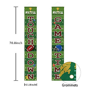 Football Banner Welcome Porch Sign - Door Hanging Banner for Game Day Sports Party Decorations