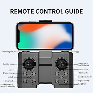 Mini Drone with Dual 4K HD FPV Camera Remote Control Toys Gifts For Kids Adults with Altitude Hold Mode Function, Headless Mode One Key Start, Trajectory Flight, 3-Level Flight Speed (Blue)