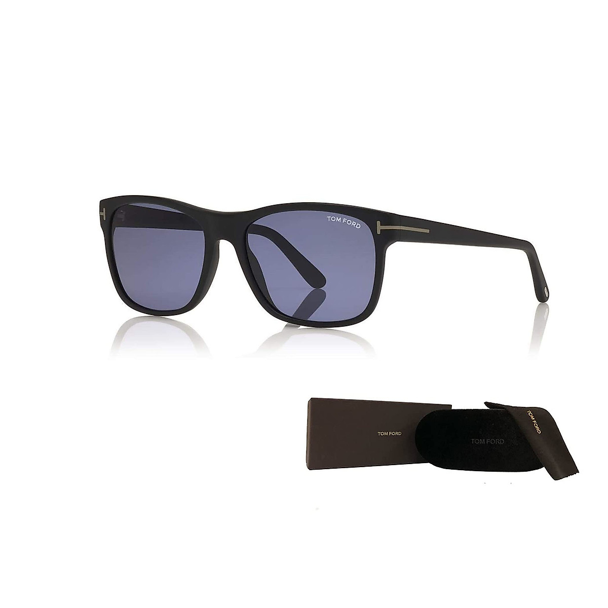 Tom Ford FT0698 02V 59MM Matte Black/Blue Smoke Geometric Square Sunglasses for Men + BUNDLE With Designer iWear Eyewear Kit