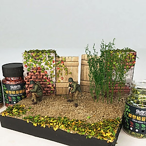 Cayway Miniature Shrubs Model Bushes Long Shrub Vegetation Groups Static Grass Tuft for DIY Model Train Landscape Railroad Scenery, Grass Green