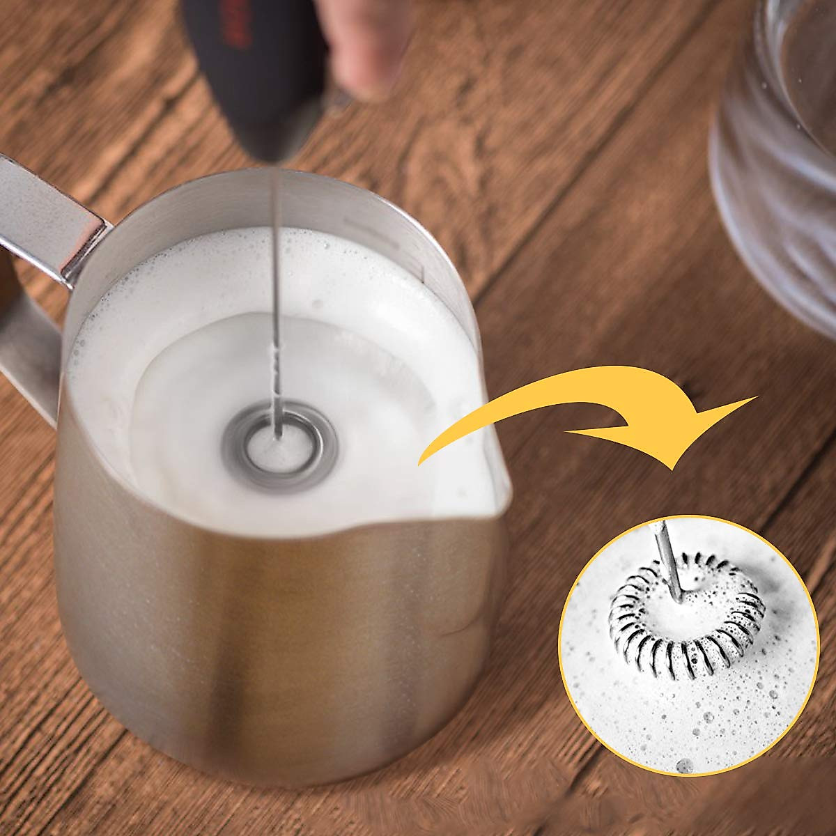 ENLOY Milk Frothing Pitcher, 20oz Steaming Pitcher Stainless Steel Espresso Machine Accessories for Coffee Bar, Milk Coffee Cappuccino Latte Art, Barista Steam Pitchers Milk Jug Cup with Art Pen