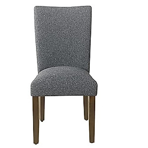 Homepop Home Decor | Upholstered Parsons Dining Chairs | Dining Chairs Set of 2 | Decorative Home Furniture, Gray Woven Fabric