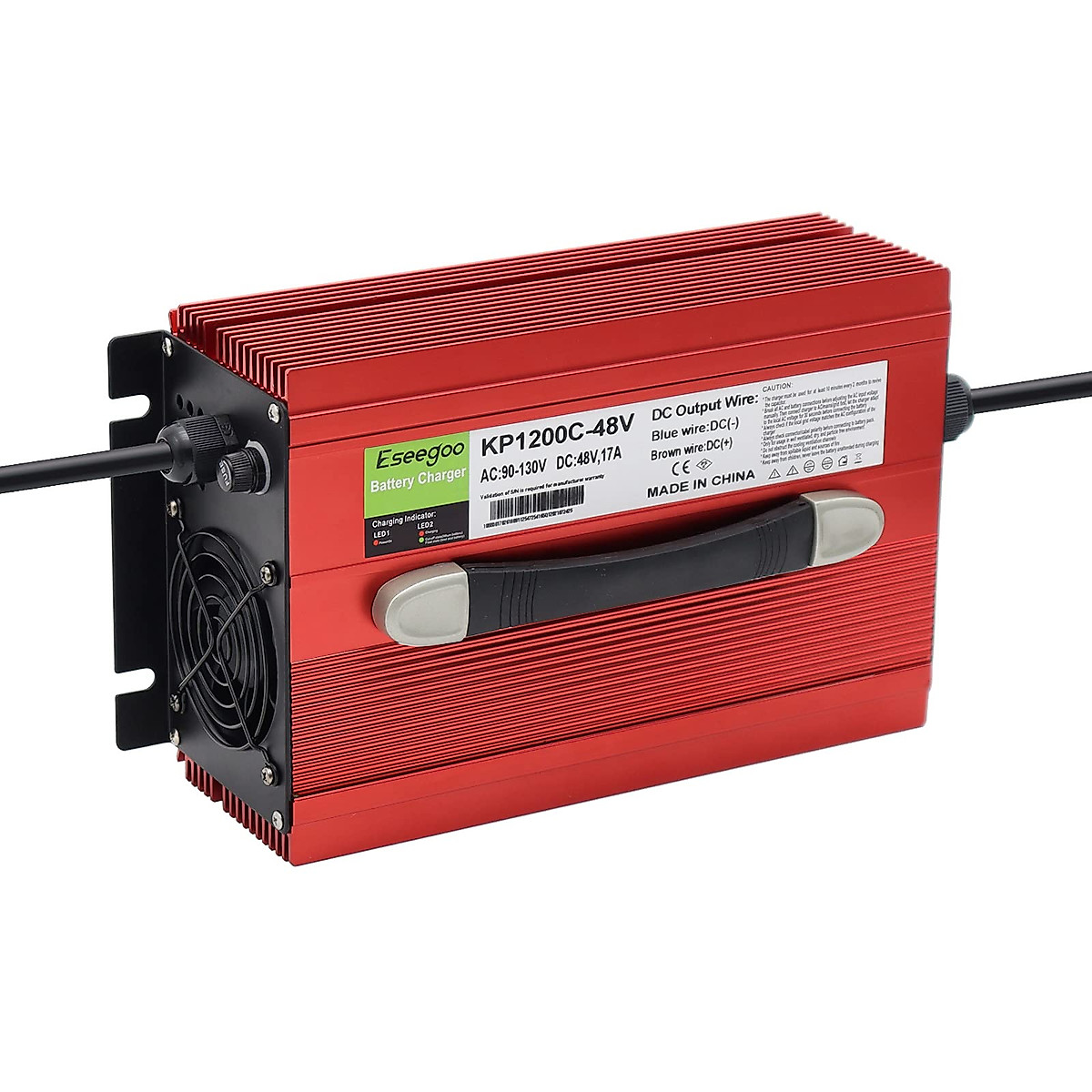 Eseegoo 48 Volt 17 AMP Golf Carts Battery Charger Compatible with EZGO RXV & TXT Battery Charger for 48 Volt Golf Carts with RXV Plug/ 3 Pin Triangle Style Plug