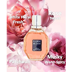 META-BOSEM Floral Bloom, Women Perfume Eau de Parfum Natural Spray Fragrance - Fresh Floral Scent - Flowery Vanilla Notes - Holiday Gift - for All Day Use - a Classic Bottle, 3.4 Fluid Ounce/100Ml
