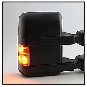 VIPMOTOZ Heated Power Remote Passenger Side Right View Telescopic Turn Signal Exterior Towing Mirror & Glass Replacement For 2008-2016 Ford Superduty F250 F350 F450 F550 Pickup Truck