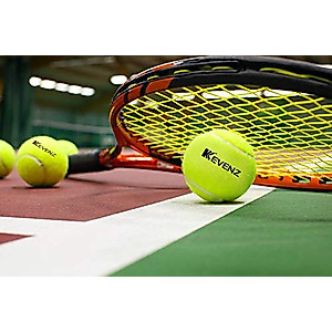 KEVENZ 12-Pack Green Advanced Training Tennis Balls,Practice Ball (Interlocked Wool Fiber)