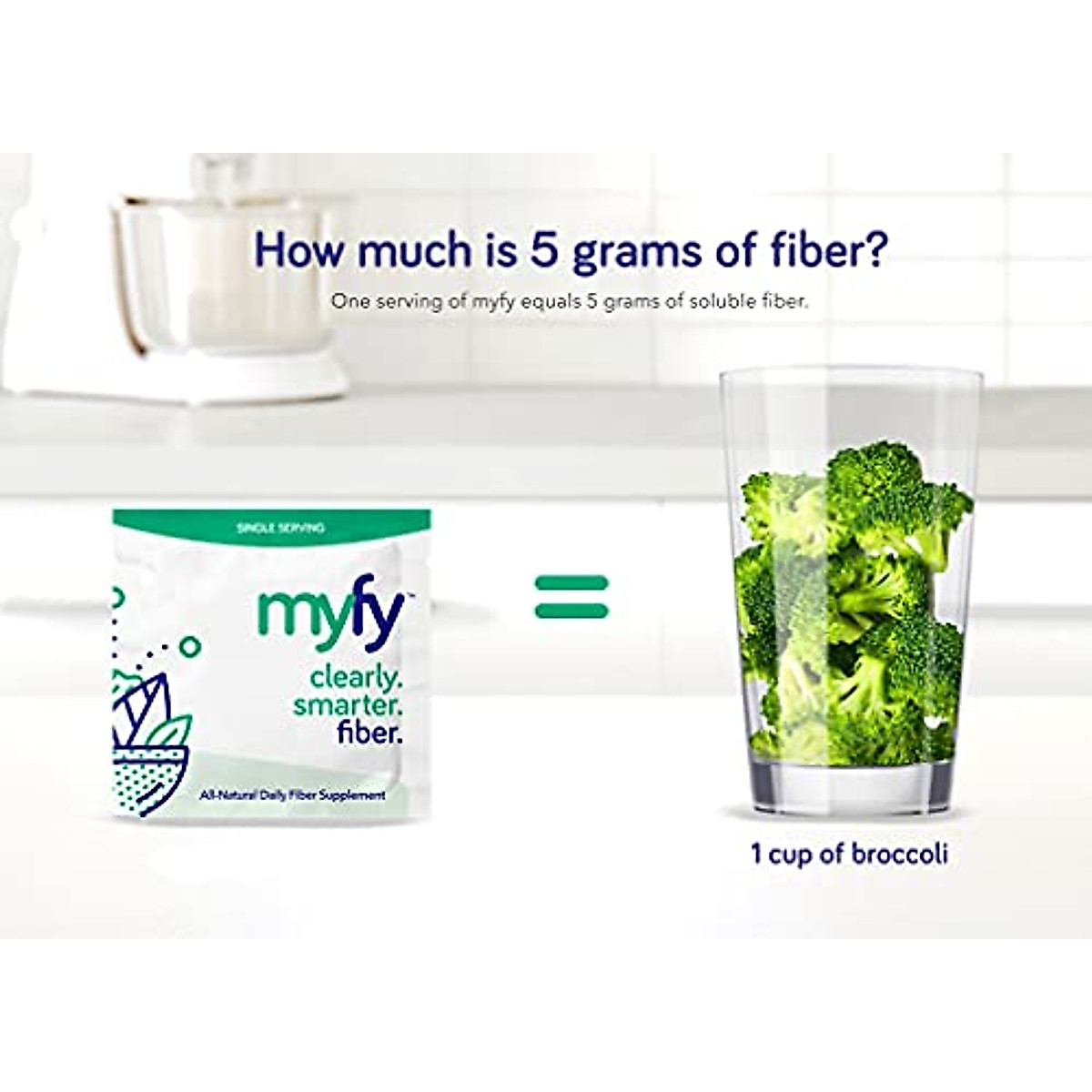 MyFy Natural Prebiotic Fiber Supplement Powder - Clear, Soluble, Daily Digestive Support for Gut Health & Regularity - Non-GMO, Taste-Free, Sugar-Free, Gluten-Free - 10.6oz (60 Servings)