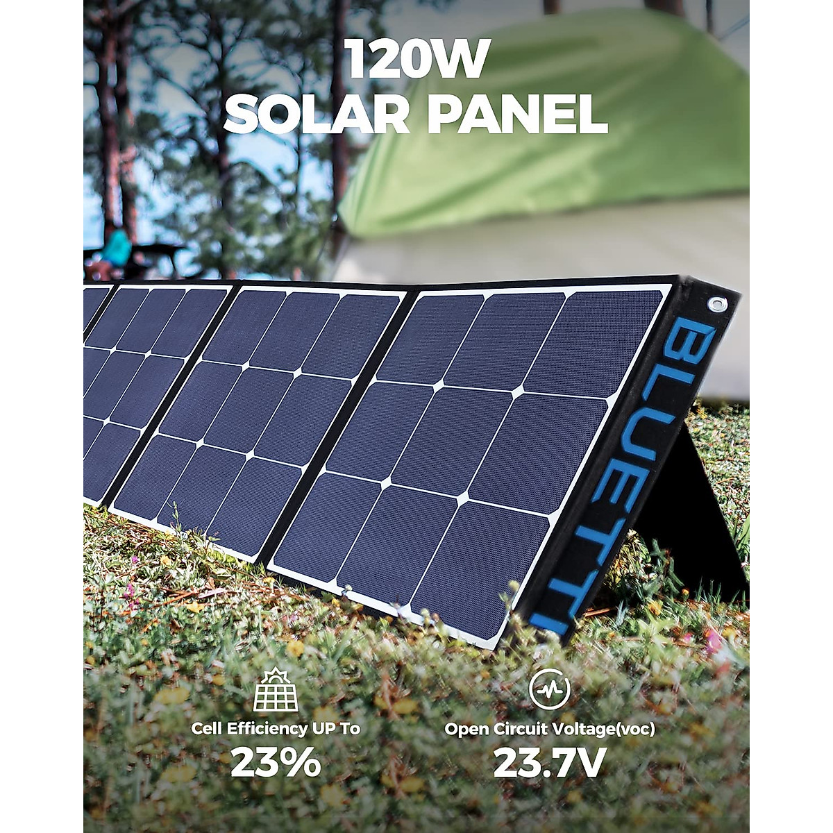 BLUETTI SP120 120W Solar Panel for AC200P/EB70/AC50S/EB150/EB240 Solar Generator,Portable Foldable Solar Panel for Outdoors Camping Vanlife Off Grid