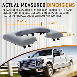 Center Console Cup Holder Replacement Pad Compatible with Ford F-150 2004-2014 Center Console Parts Gray Center Console Cupholder Replacement Pad (Gray)