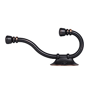 BIRDROCK HOME Classic Wall Mounted Robe & Towel Hooks - 2 Pack - Dual Hook - Large - Oil Rubbed Bronze Towel Robe Hat Coat Hook
