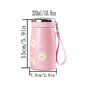 Daisy fresh creative water cup, portable thermos cup (Pink)