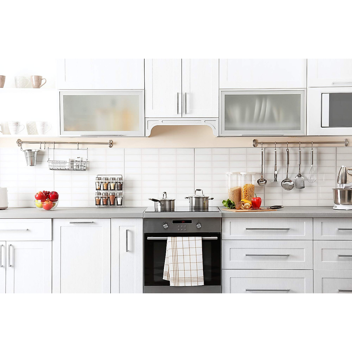 Rumi & Shams Kitchen Dish Towels for Drying Dishes – 100% Cotton Premium Tea Towels – Multi-Purpose Kitchen Towels – Highly Absorbent and Lint Free – Set of 2 Pieces of 18 x 26 inches (Sand)