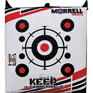 Morrell Targets Keep Hammering Commercial Grade Crossbow 54 Pound Adult Field Point Archery Bag Target with 76 Layers of Stopping Power, Multicolor