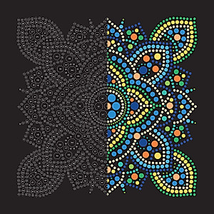 Plaid Traditional Mandala Modern Dot Kit, 14" x 14" Paint by Numbers for Adults and Kids, Easy-to-Follow DIY Crafts, Art Supplies with A Textured Finish, 17862
