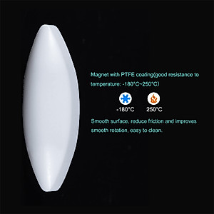 MECCANIXITY Magnetic Stirrer Mixer Stir Bar Rod 60mm(2.36") x18mm Olive Shape Coating Magnet White for Laboratory 2Pcs