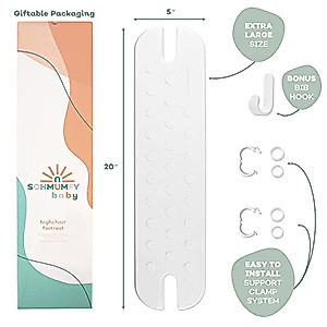 White IKEA High Chair Foot Rest Only - Bib Hook Included - Sits Flat - Compatible with Antilop Highchair - Adjustable & Dishwasher Safe - BLW Footrest Baby Led Weaning - Durable ABS Plastic 20" x 5"