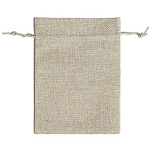 Lucky Monet 25/50/100PCS Burlap Gift Bags Wedding Hessian Jute Bags Linen Jewelry Pouches with Drawstring for Birthday, Party, Wedding Favors, Present, Art and DIY Craft (100Pcs, Cream, 4” x 6”)