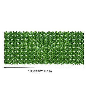 YPeng 2Pack 19.68x118.11-inch Garden Privacy Fence Screen Fake Leaves Decorative Faux Grass Hedge Greenery Garland Expandable Privacy Fence for Outdoor Wall Balcony Backdrop Decor