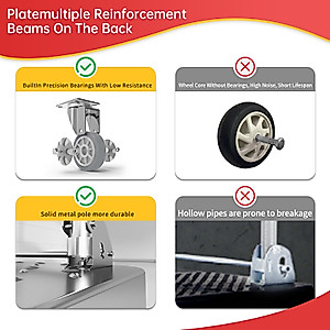 Platform Trucks Portable 2200Lbs Steel Push Dolly Platform Trucks with Mute Wheels, 35.6" x 23.6"x37.4" in Large Flatbed Heavy Duty Industrial Push Cart for Easy Storage Luggage Moving