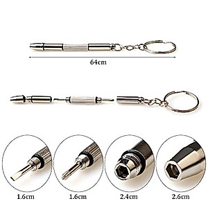 FASHIONROAD Eyeglasses Repair Kit, 10 Pairs Screws Nose Pads, Tiny Screws with Micro Screwdriver Tweezer for Glasses,Sunglasses, Watch Repair