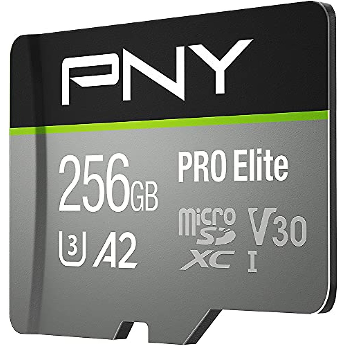 PNY 256GB PRO Elite Class 10 U3 V30 microSDXC Flash Memory Card - 100MB/s, Class 10, U3, V30, A2, 4K UHD, Full HD, UHS-I, micro SD