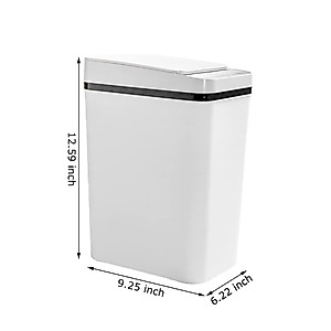 KEETRILAI 10L Waterproof Touchless Trash Can Plastic Automatic Garbage Can Slim Narrow Smart Trash Can for Bathroom Bedroom Kitchen Office Living Room（White）