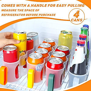 4 Pcs Plastic Portable Soda Can Organizer for Refrigerator Organizer Bins Drink Storage for Fridge Soda Can Holder for Refrigerator Beer Can Racks Drink Can Dispensers for Beverage Pantry Fridge Shelf